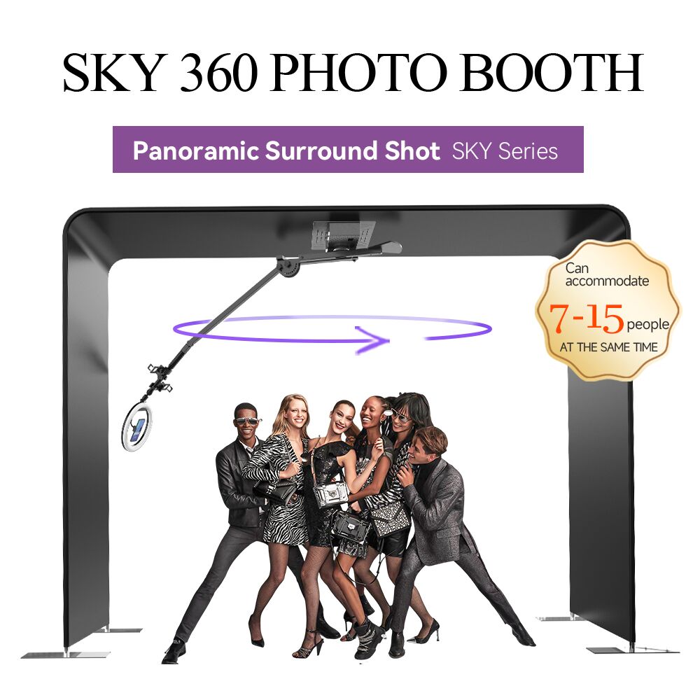 Sky 360 Photo Booth Free Customized Logo Overhead 360 Video Photobooth 0 Noise with Flight Case ...